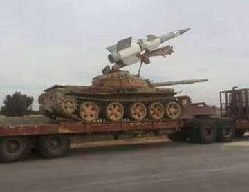 S-125 SAMs used as surface-to-surface missiles and mounted on T-62 tanks