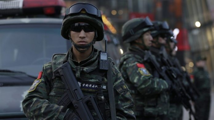 China’s armed police hold anti-terror exercise in Xinjiang