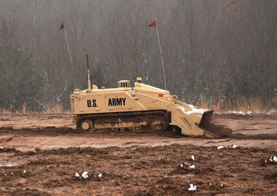 U.S. Army uses remotely-controlled mine clearance vehicle to keep ...