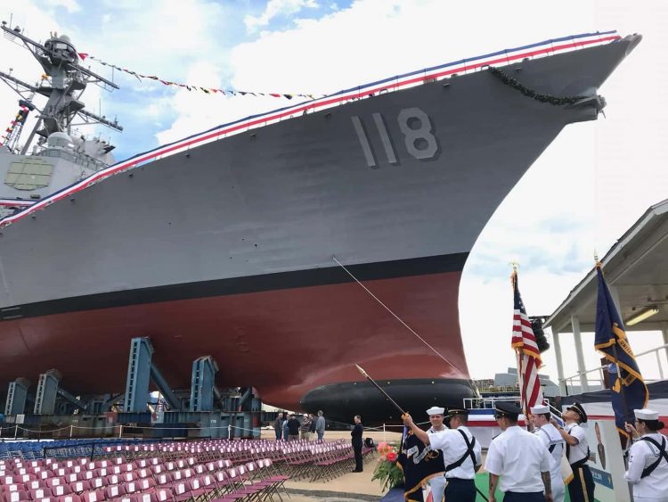U.S. Navy christened newest Arleigh Burke-class guided missile destroyer