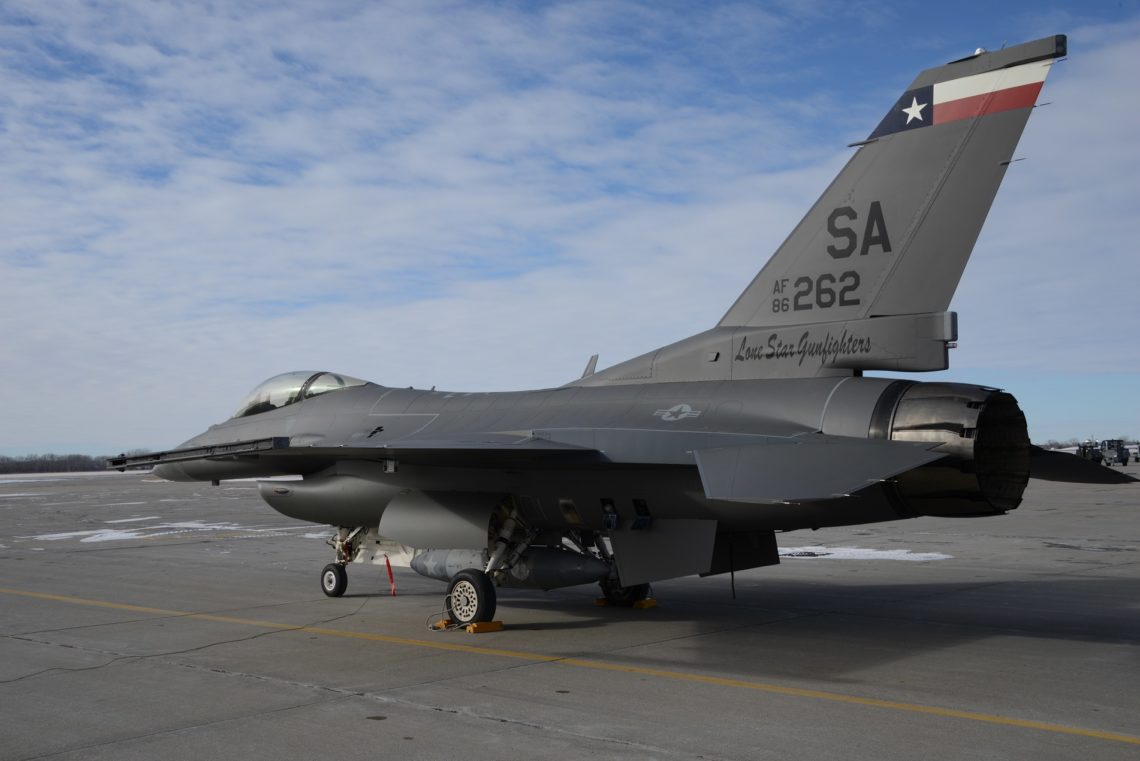 U.S. Air Force F-16 receives new single color paint scheme