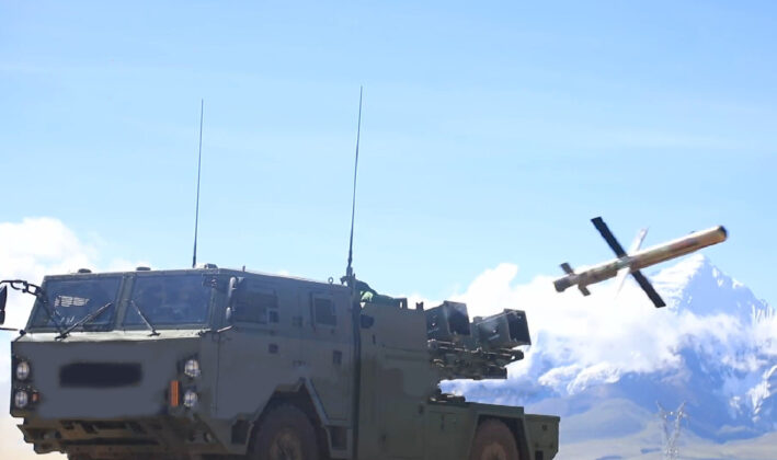 Chinese new anti-tank missile carrier spotted in mountainous plateau region