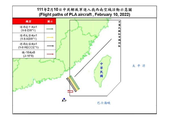 China sends large group of military aircraft toward Taiwan
