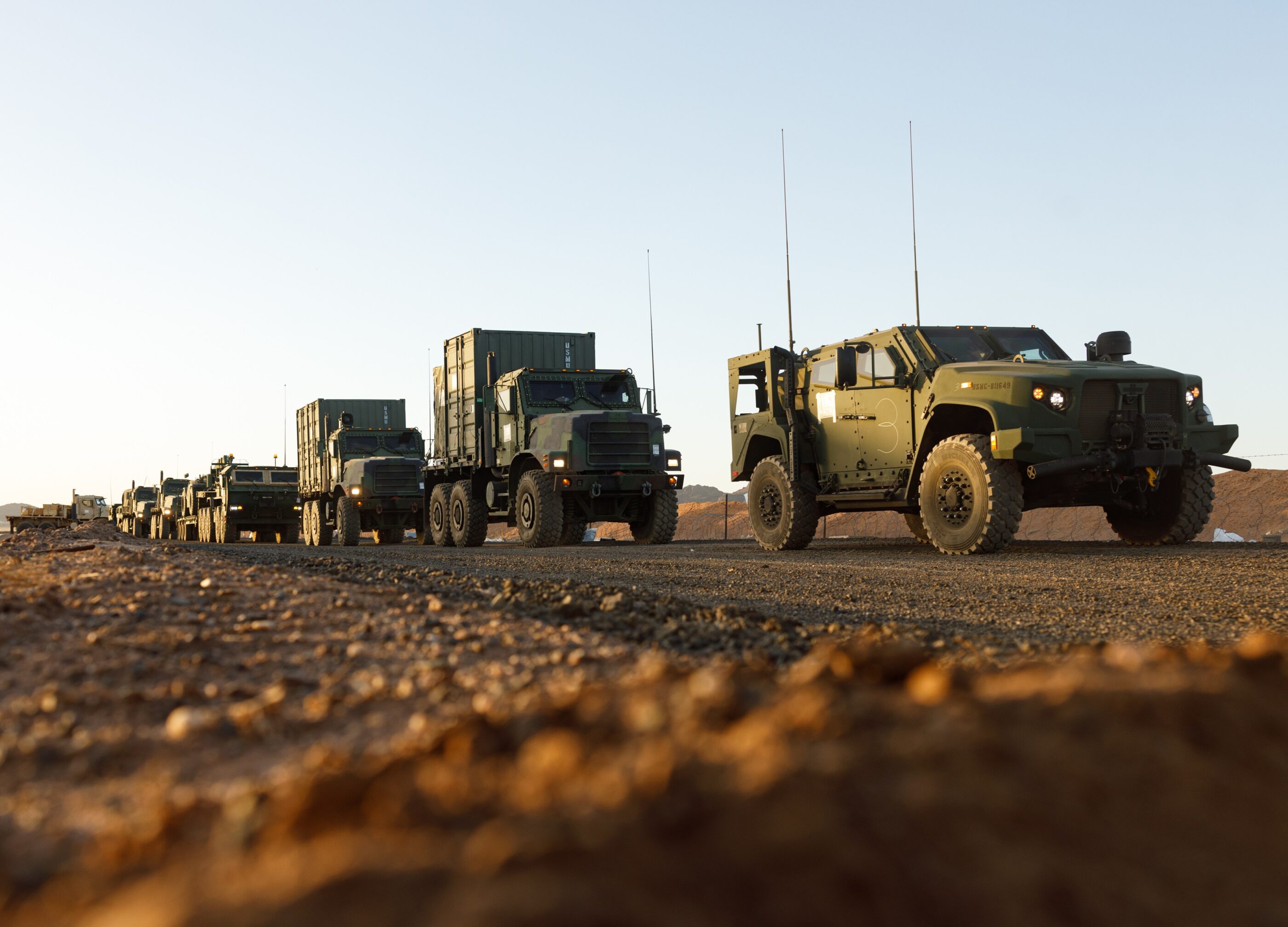 US Marines conduct long-range convoy throughout Saudi Arabia