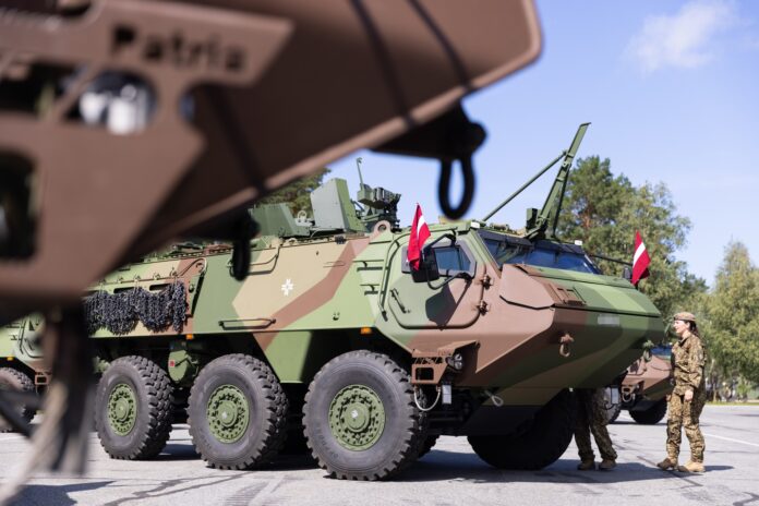 Latvia receives first locally made Patria 6×6 armored vehicle