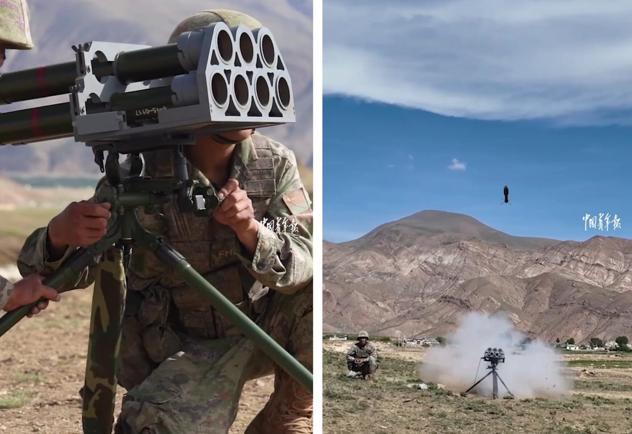 Chinese unit seen with rare multi-tube rocket launcher