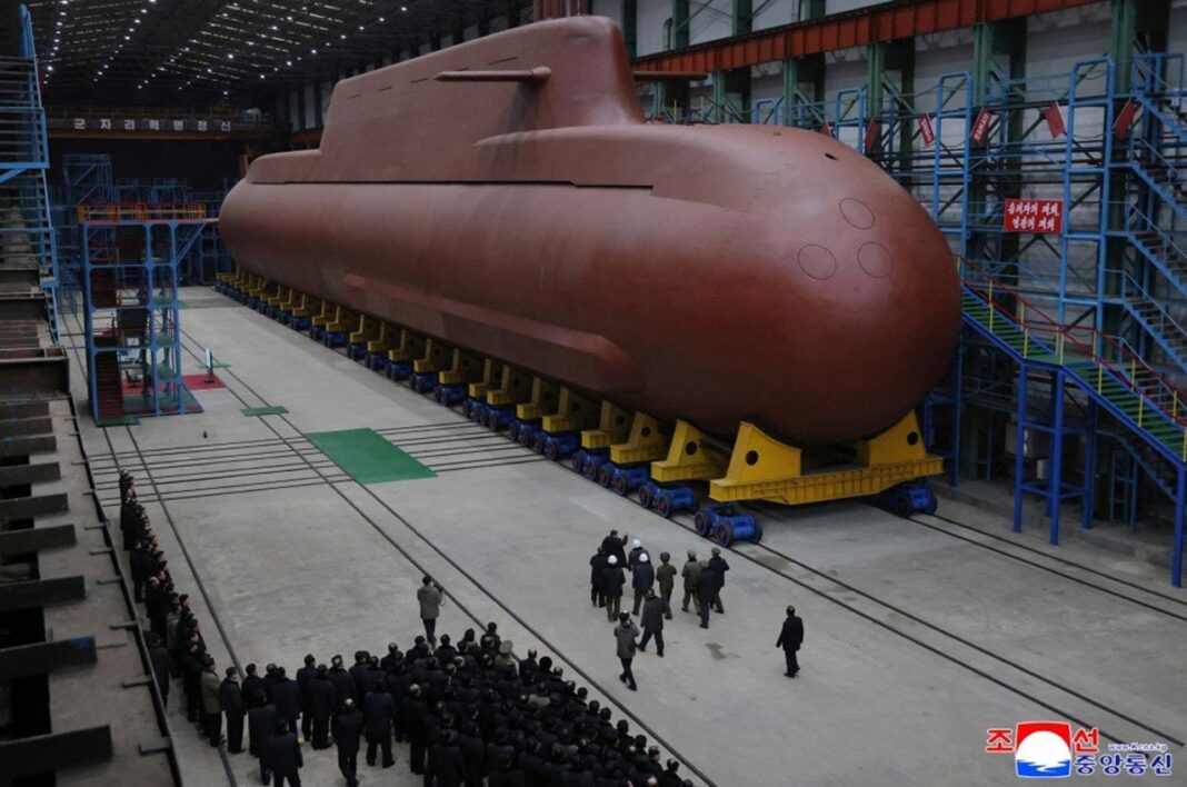 North Korea shows first domestically built nuclear submarine