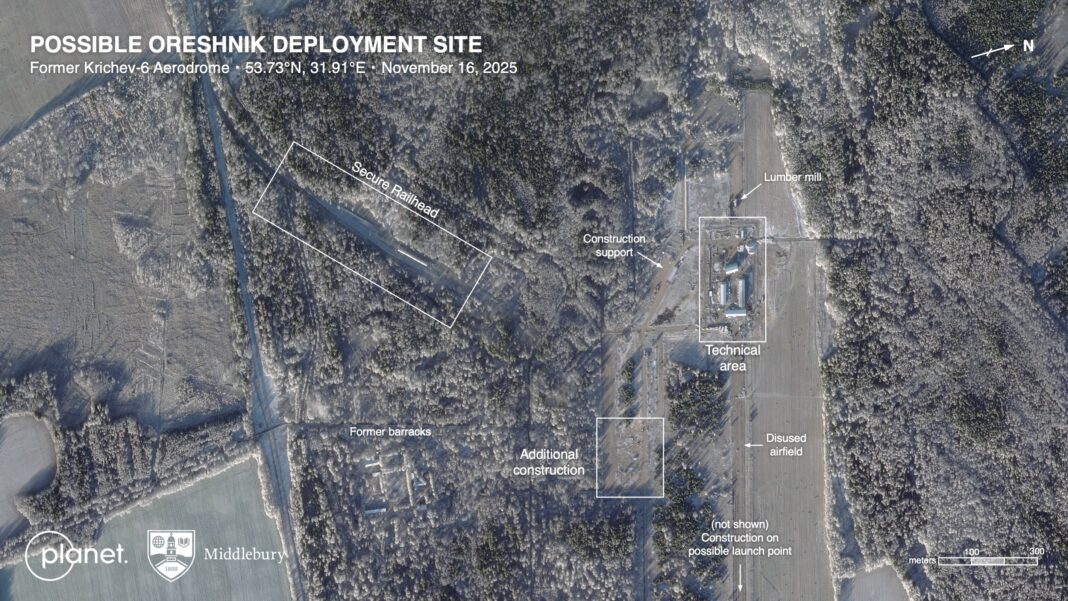 Russia builds infrastructure for Oreshnik missiles in Belarus