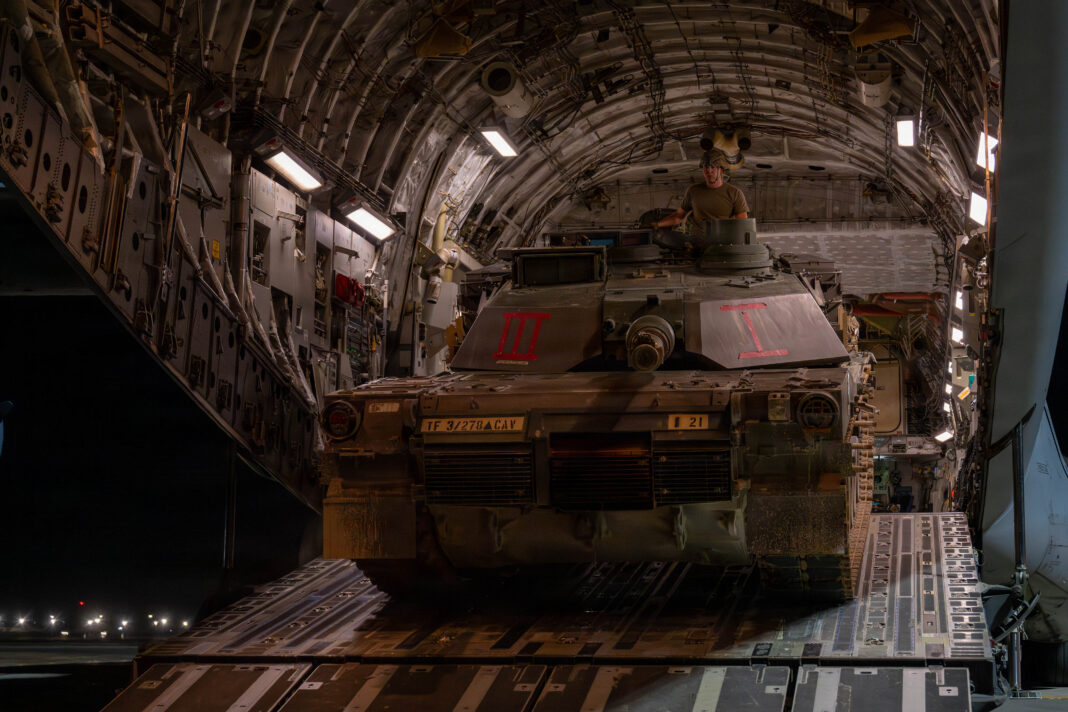 U.S. Army deploys heavy combat vehicles to Middle East