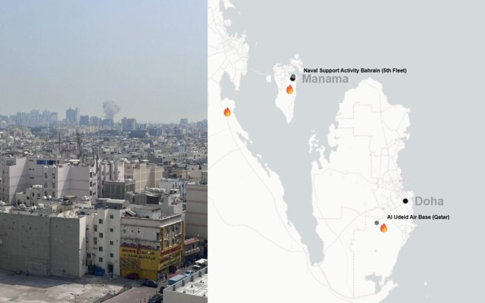 Iran hits area near U.S. Navy base in Bahrain