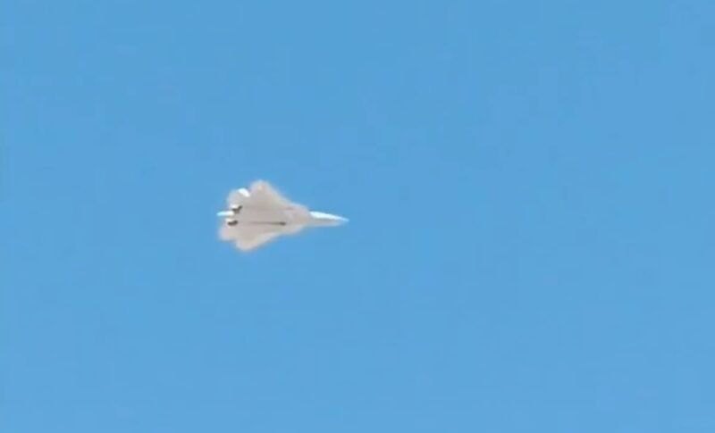Su-57 Felon fighter seen again flying over Algeria