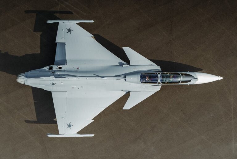Saab rolls out first Gripen F two-seat fighter jet